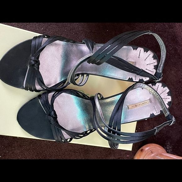 Max Studio | Shoes | Maxstudio Black Satin Wrap Around Heel | Poshmark